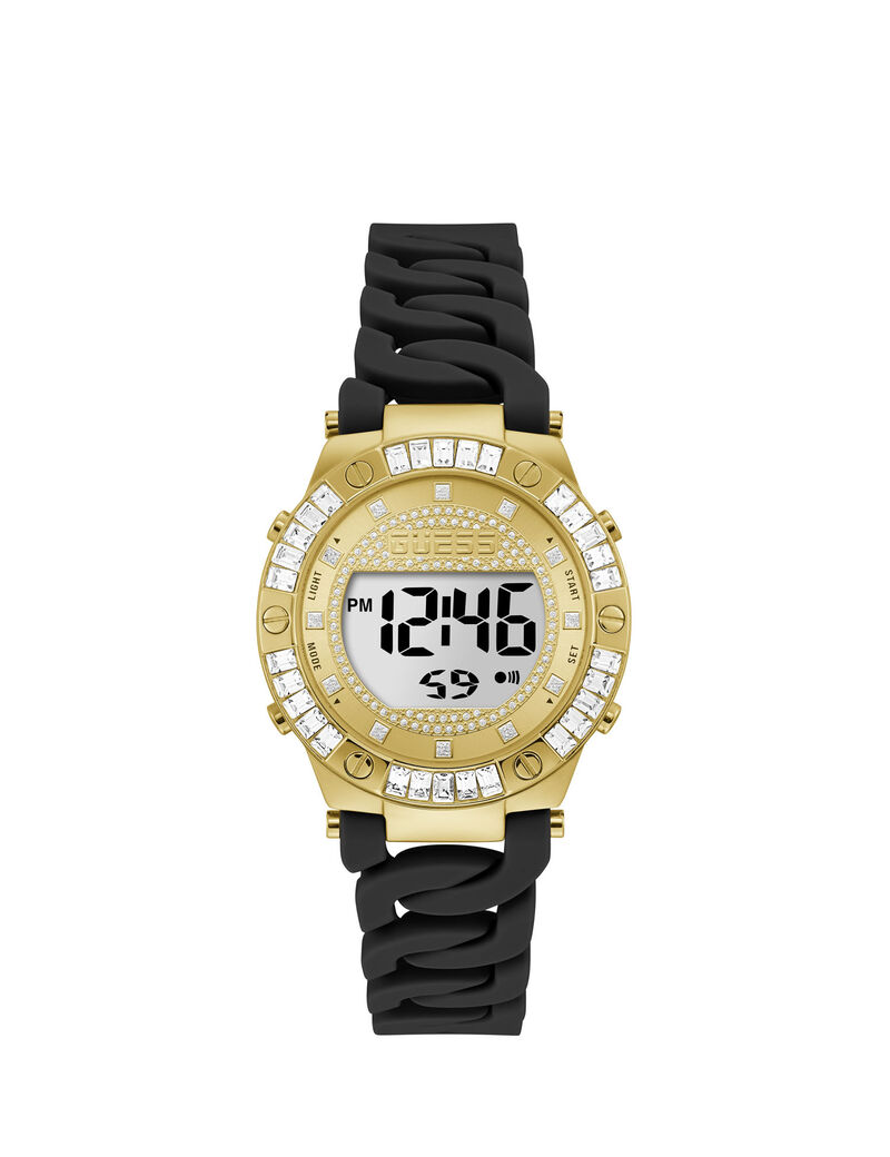 Shop GUESS Rhinestone Digital Watch, Beige | GUESS KSA