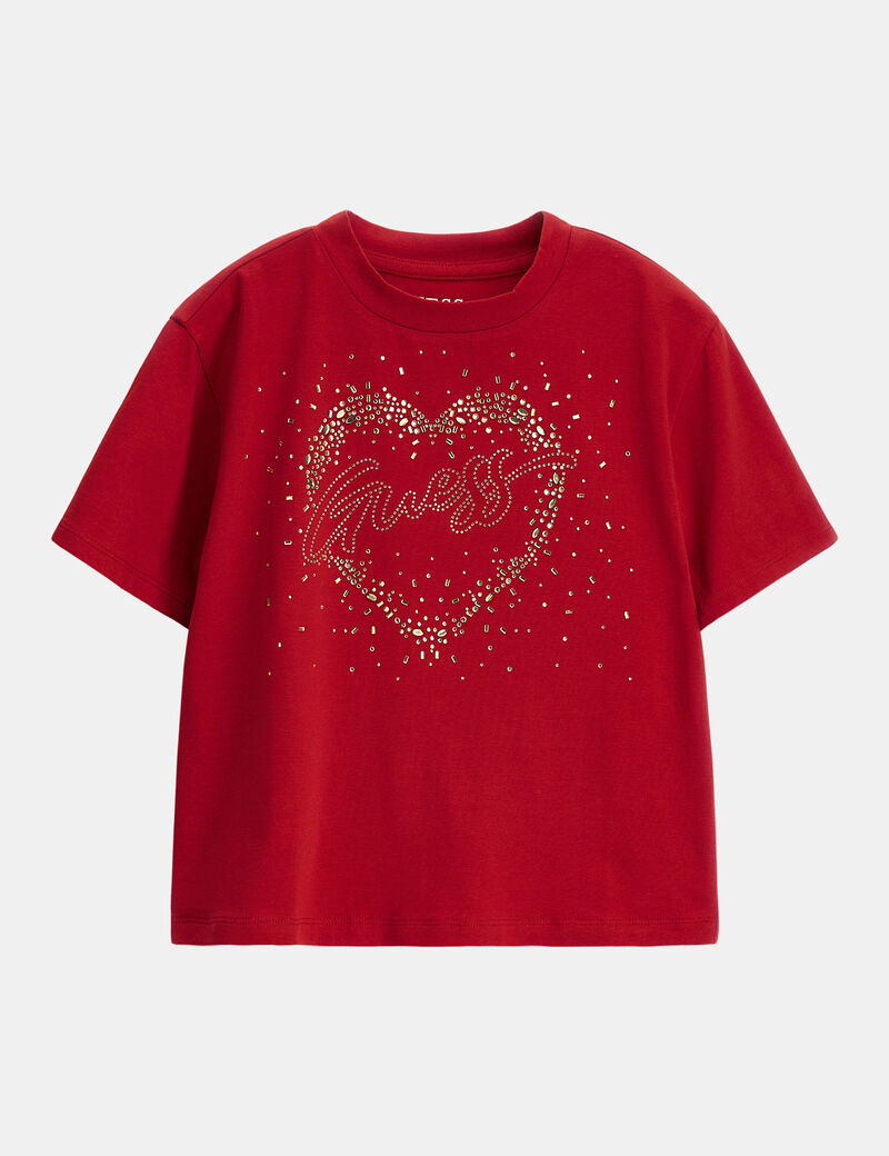 Shop GUESS Online Rhinestones front logo t-shirt