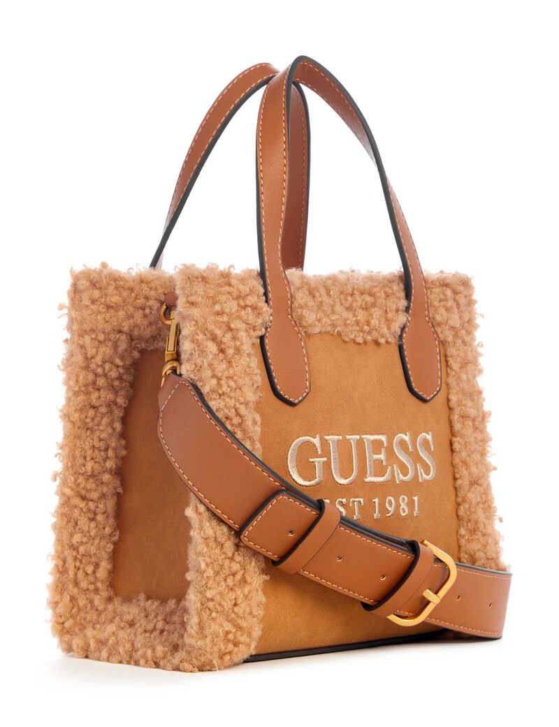 Shop GUESS Silvana 2 Compartmnt Mini Tote, Brown | GUESS KSA