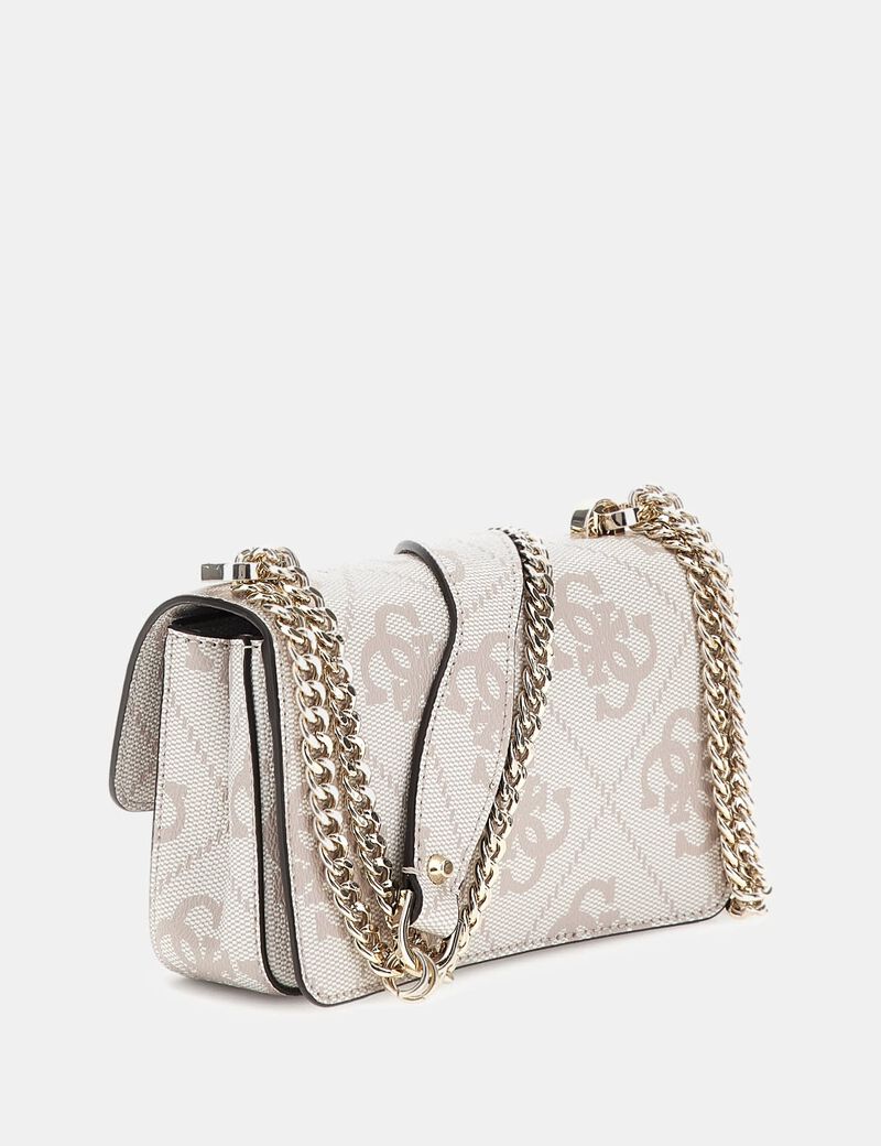 Shop GUESS Eliette 4G logo mini crossbody, White | GUESS KSA