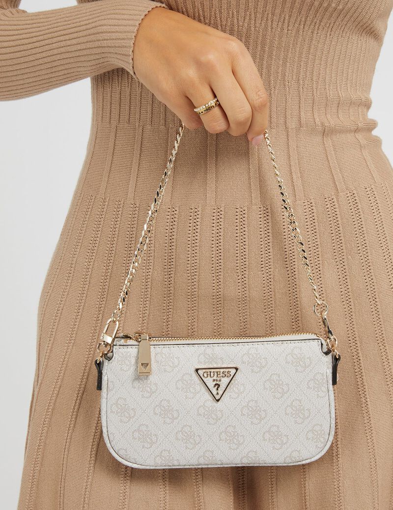 Shop GUESS Noelle 4G Logo Mini Crossbody Bag White GUESS KSA Shop GUESS Noelle 4G Logo Mini Crossbody Bag White GUESS KSA