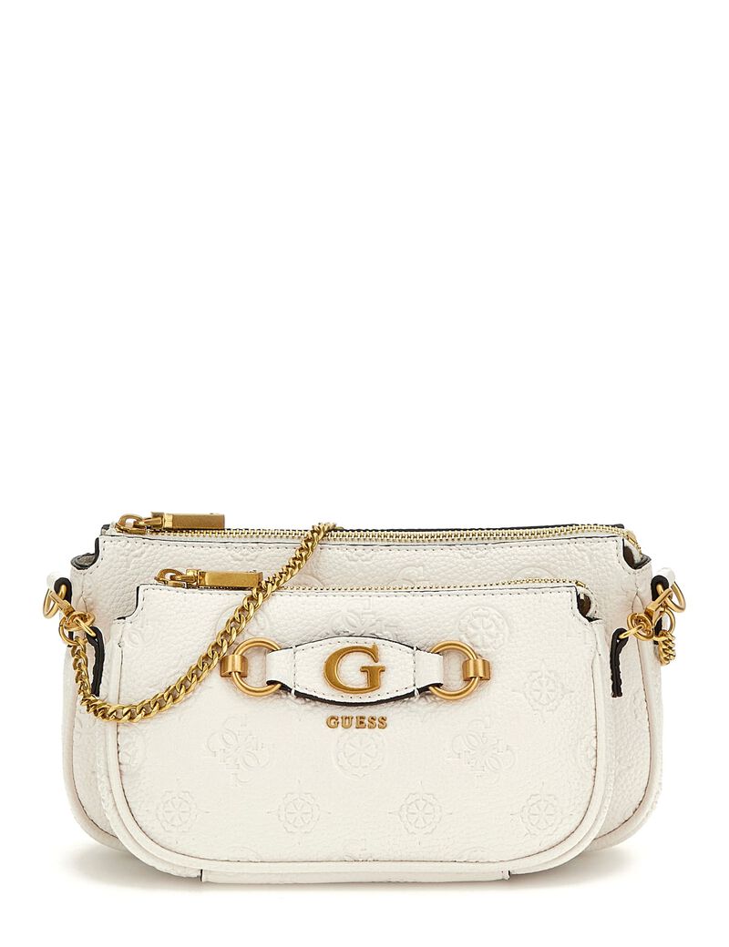 Shop GUESS Online Izzy 4G Peony logo mini crossbody bag