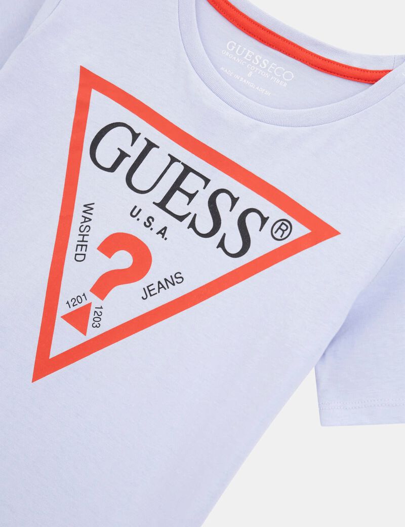 Shop GUESS Triangle logo t-shirt, Light Blue | GUESS KSA
