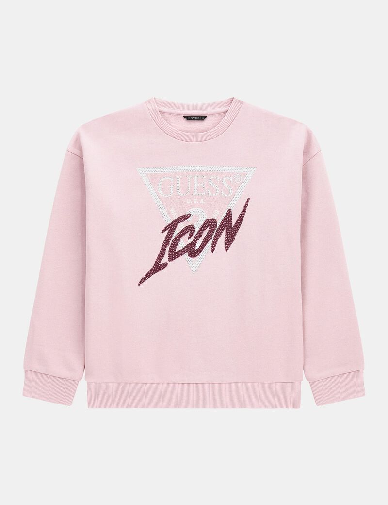 Shop GUESS Online Rhinestones icon logo sweatshirt